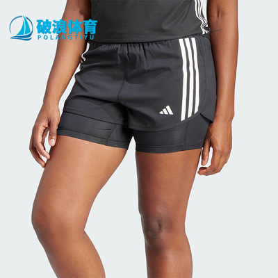 Adidas/阿迪达斯正品OTR E 3S2IN1 S女士跑步休闲运动短裤IN1445