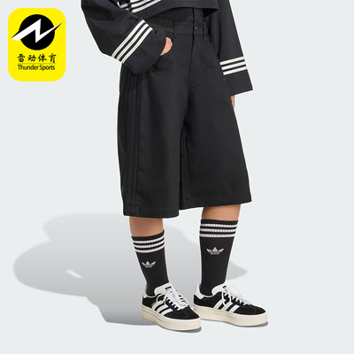 Adidas/阿迪达斯正品三叶草女士透气宽松牛仔休闲时尚短裤JX7592