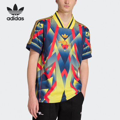Adidas/阿迪达斯官方正品三叶草男士V领套头透气足球短袖JM9388