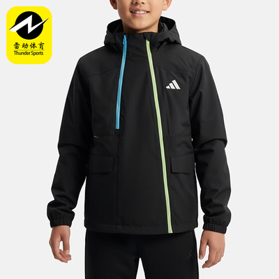 Adidas/阿迪达斯正品2026年新款儿童防风宽松夹克运动外套KG5950