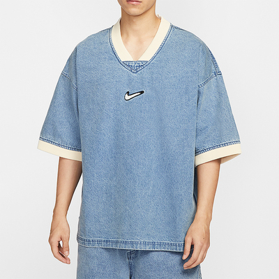 Nike/耐克正品2025夏季款男士复古篮球牛仔布宽松上衣HV1919-436