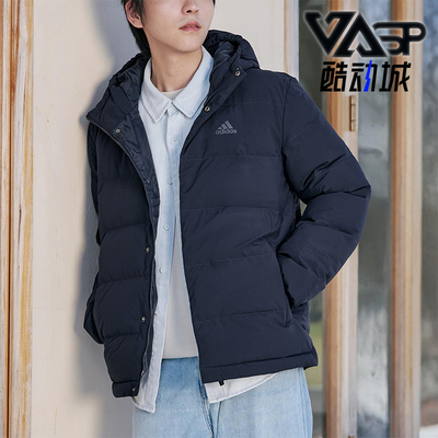 Adidas/阿迪达斯正品冬季男士拉链连帽保暖户外运动羽绒服KE5407