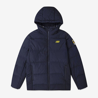 斯凯奇男子正品中长款连帽羽绒服断码特价  L419M063-00AH
