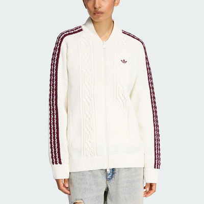 Adidas/阿迪达斯正品三叶草女士休闲针织立领运动宽松外套KS7804