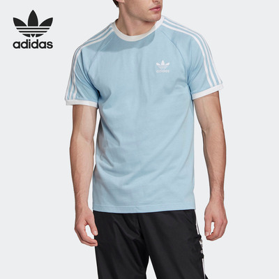 Adidas/阿迪达斯正品三叶草夏季男子三条纹圆领运动短袖 FM3773