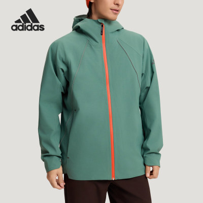 Adidas/阿迪达斯官方正品2026男士户外运动拒水梭织冲锋衣KD6882