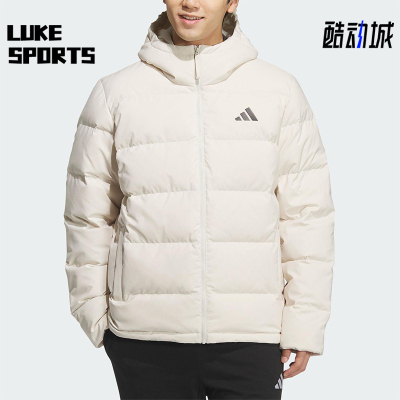 Adidas/阿迪达斯正品2025男士简约运动休闲连帽保暖羽绒服KF4398