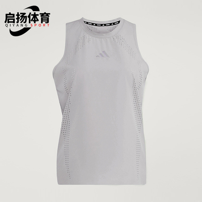 Adidas/阿迪达斯正品女士吸湿排汗透气跑步背心T恤KQ8645