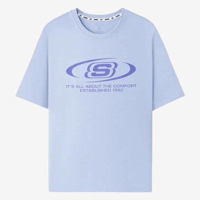 Skechers斯凯奇正品儿童透气舒适日常穿搭短袖T恤L226U105-0356