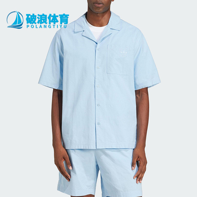 阿迪达斯宽松运动风透气短袖衬衫