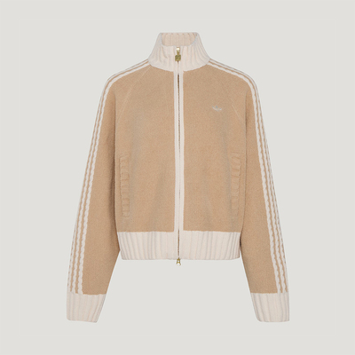 Adidas/阿迪达斯正品三叶草女士宽松时尚立领轻柔针织外套KV8866