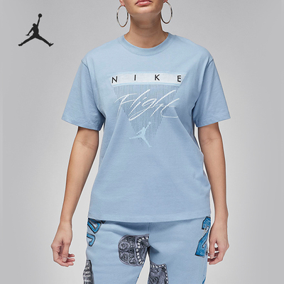 Nike/耐克正品JORDAN女士运动休闲印花圆领短袖T恤FQ3241-436