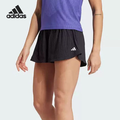 Adidas/阿迪达斯官方正品Logo印花松紧腰三分休闲舒适短裤IV6093