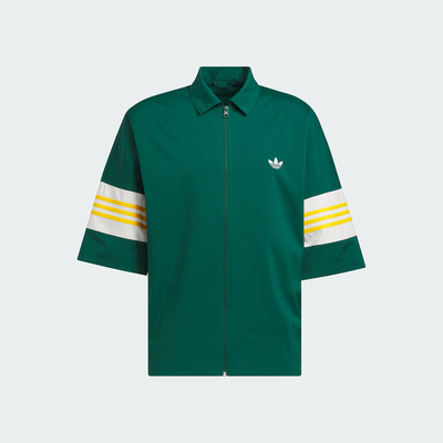 Adidas/阿迪达斯官方正品新款男女同款宽松短袖翻领衬衫IY7373