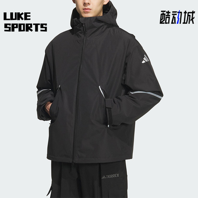 Adidas/阿迪达斯正品2025男女户外运动休闲鹅绒内胆冲锋衣KT4969