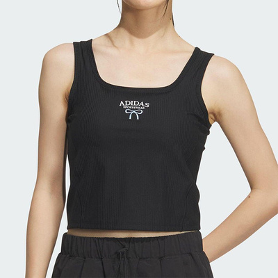 Adidas/阿迪达斯正品2025夏季款女士运动短款二合一背心KE5797