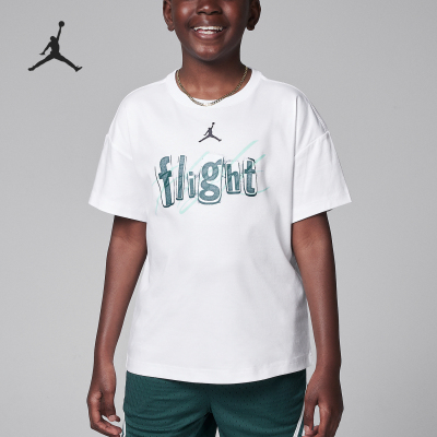 Nike/耐克正品Jordan大童柔软舒适运动休闲短袖T恤HQ7557-100