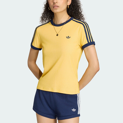 Adidas/阿迪达斯正品三叶草女士修身休闲运动短袖T恤KS9990