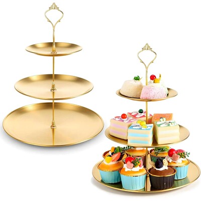 Wedding Gold 3-Tier Cake Stand - Luxury Dessert Display Rack