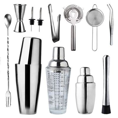 Bartender Kit 9 Piece Boston Cocktail Shaker Stainless Steel