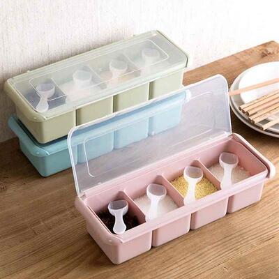 Seasoning Box Condiment Storage Container Rack Spice Jar