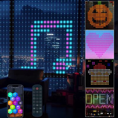 400LEDs Smart Curtain Lights Bluetooth App LED String RGB Fa