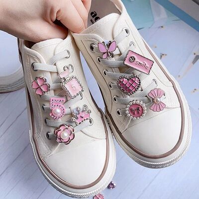 1Pcs Pink Shoelace Charm Buckle for Girls DIY Fashion Sneake