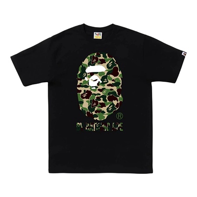 Bape/猿人头印花纯棉撞色印花圆领短袖T恤正品现货