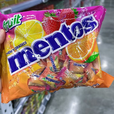 泰国夹心充气糖果mentos薄荷糖