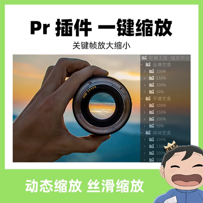 Pr插件动态缩放关键帧一键放大缩小预设相机丝滑变焦Zoom Presets