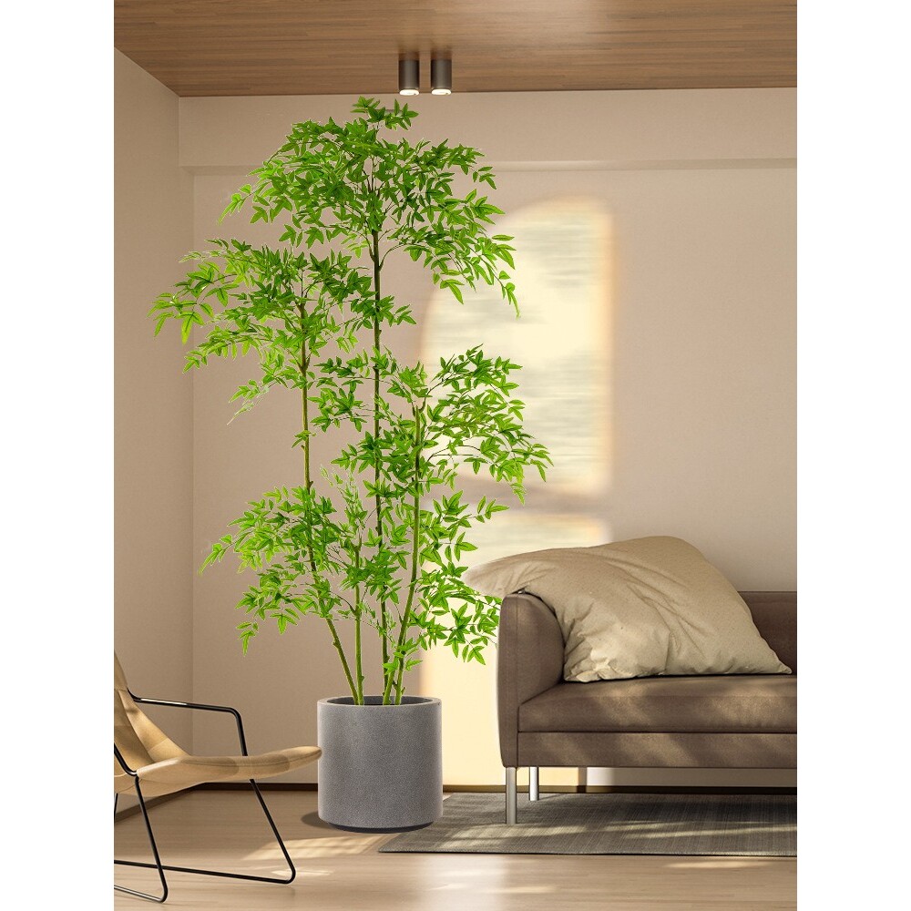 绿植南天竹落地盆栽室内大型仿生植物摆件轻奢装饰假树花
