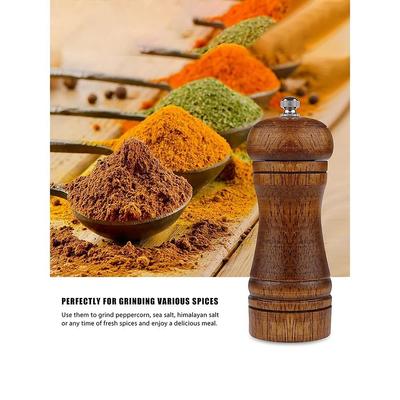 Pepper Mill Oak Wood Salt and Pepper Grinder Adjustable