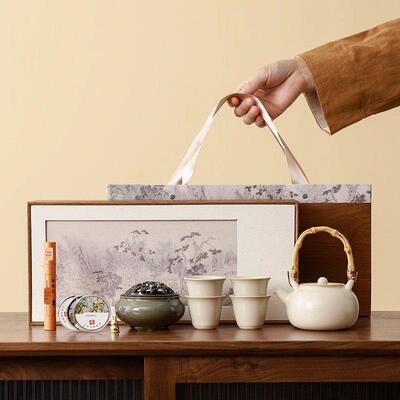 Ru Kiln Tea Set Gift Box Company Anniversary Celebration Pr