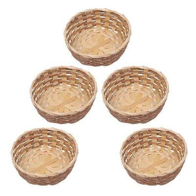 5 Pcs Bamboo Fruit Basket Decorative Woven For Storage