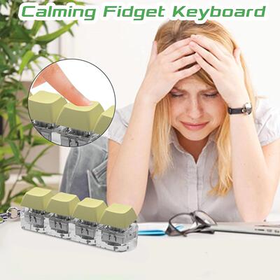 Keyboard Key Fidget Toy Colorful Keychain Keycap Sress Relie