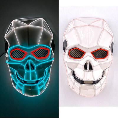 Glowing Neon EL Party Mask Halloween LED Mask Scary Cosplay