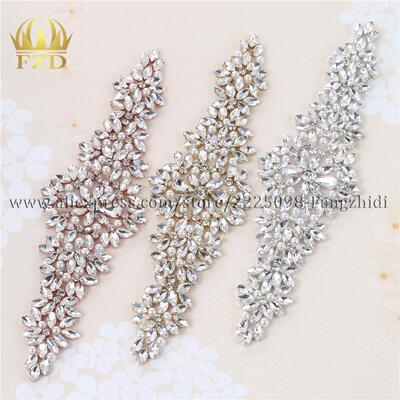 (1 piece) Sew On Strass Applique Rhinestone For Wedding Belt