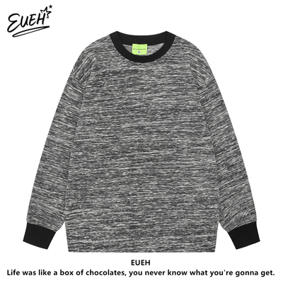 UEH美式雪花灰慵懒宽松男女卫衣