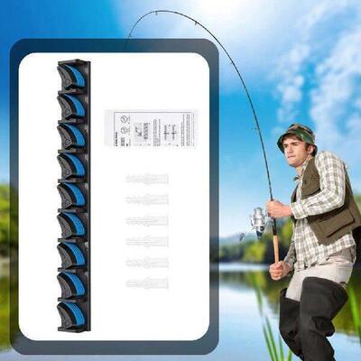 Wall Mounted Pole Rack Vertical and Horizontal Fishing Rod