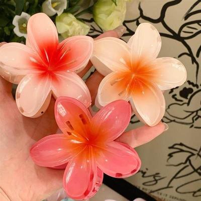 Hair Flower Clip Clips Hawaiian Plumeria Beach Flowers Claw