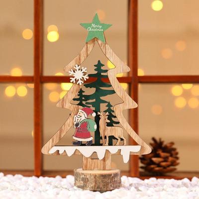 Christmas holiday decoration table wooden ornaments