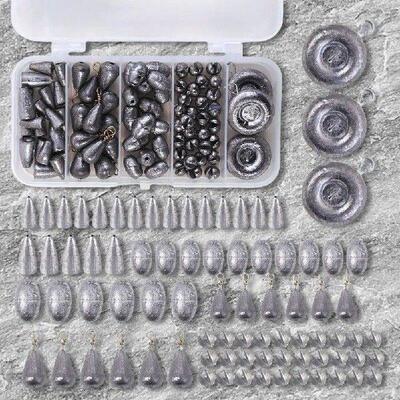81PCS Removable Fishing Sinkers Weights Kit Fishing Egg