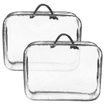 2 Pcs PVC Transparent Wire Mesh Storage Bags for Bedding