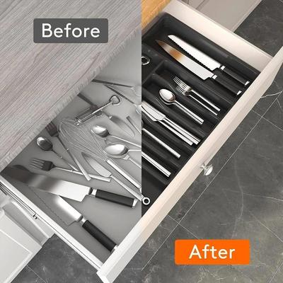 Silverware Drawer Organizer Expandable Utensil Tray for Kitc