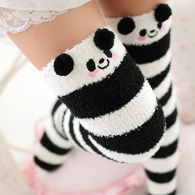 Japanese Mori Girl Animal Modeling Knee Socks Striped Cute C