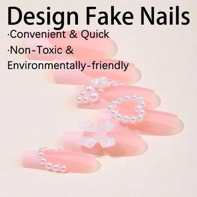 French Nude Pink Tip Ballet Y2k nails Press On Coffin Nails