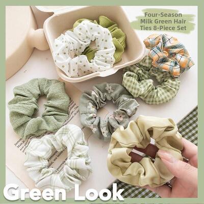 3/5/Pcs Silk Scrunchies Print Leopard Scrunchie Set Elastic