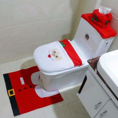 Santa Claus Toilet Seat Cover Set Christmas Decorations for