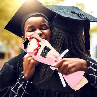 Graduation Bouquet Gift Decoration Plush Bear for Ornament