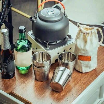 Metal Drinking Glasses Stackable Stainless Steel Pint Beer